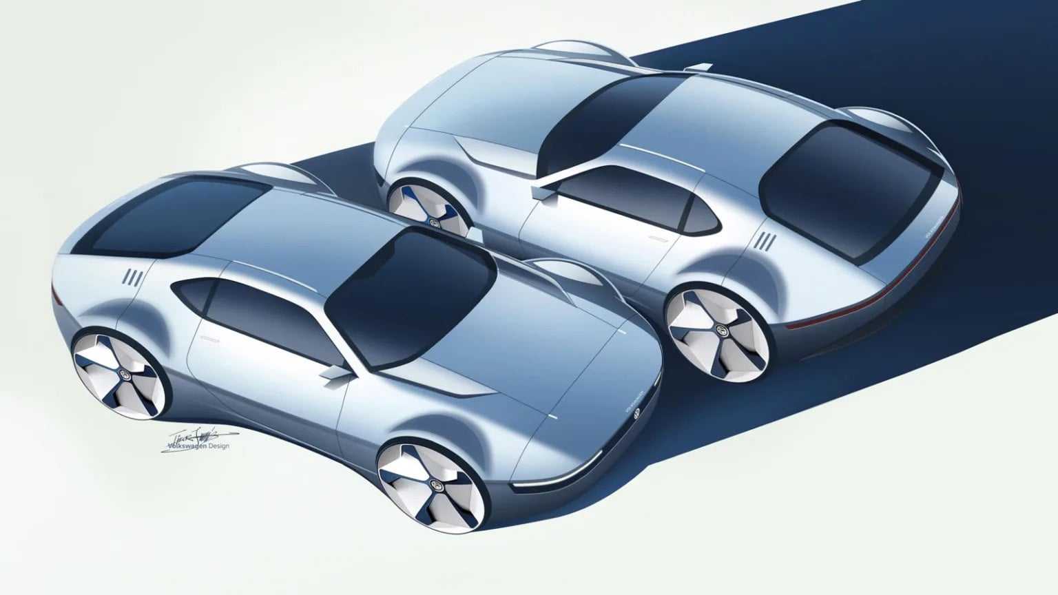 Volkswagens designchef visar skisser på eldriven sportbil